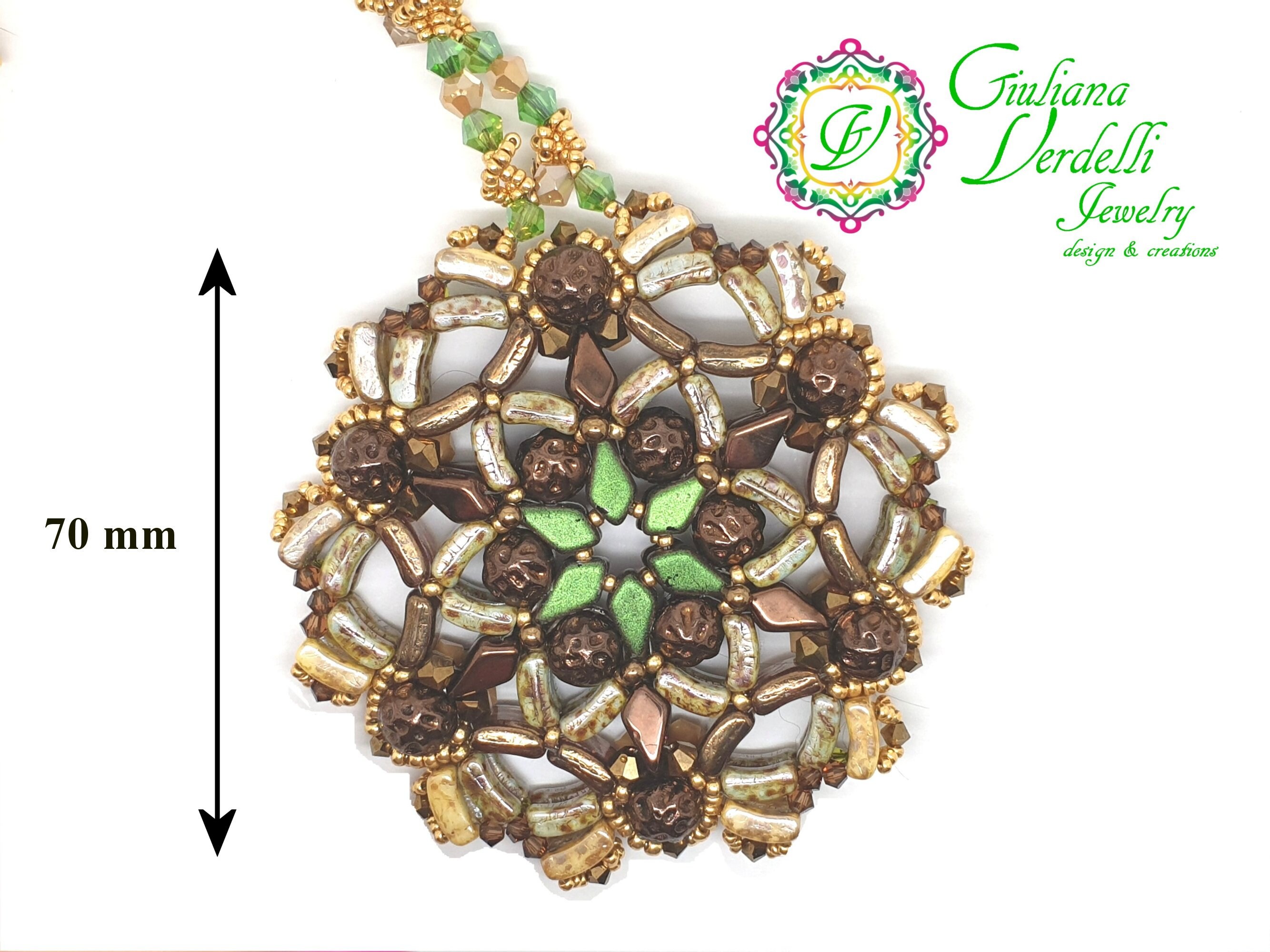 TUTORIAL for Double Sided Andromeda Pendant With Fixer Beads, Kite Beads, Drops, Cabochon ...