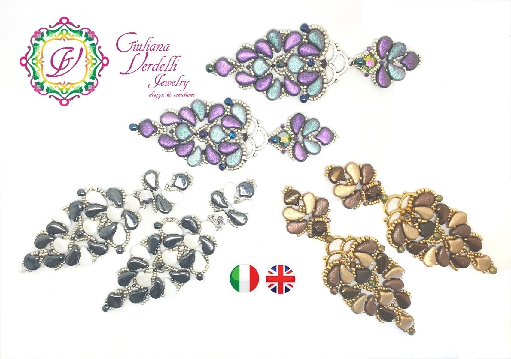 Belle Epoque Earrings TUTORIAL Double Version With Paisley, Ginko ...