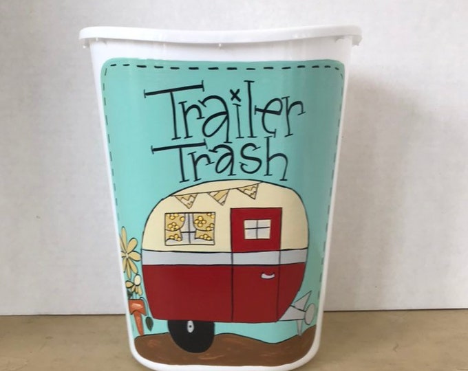 Trailer Trash Can, Small Trailer Trash Can, Camper Decor, Trailer Decor ...