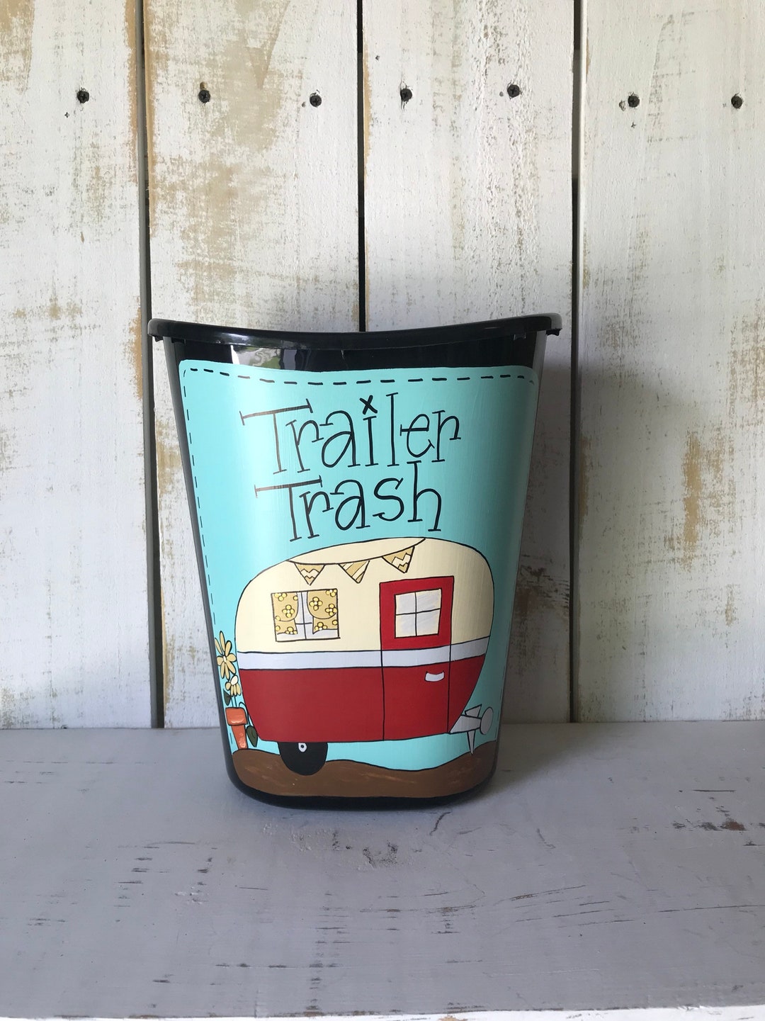 Trailer Trash Can, Small Trailer Trash Can, Camper Decor, Trailer Decor ...