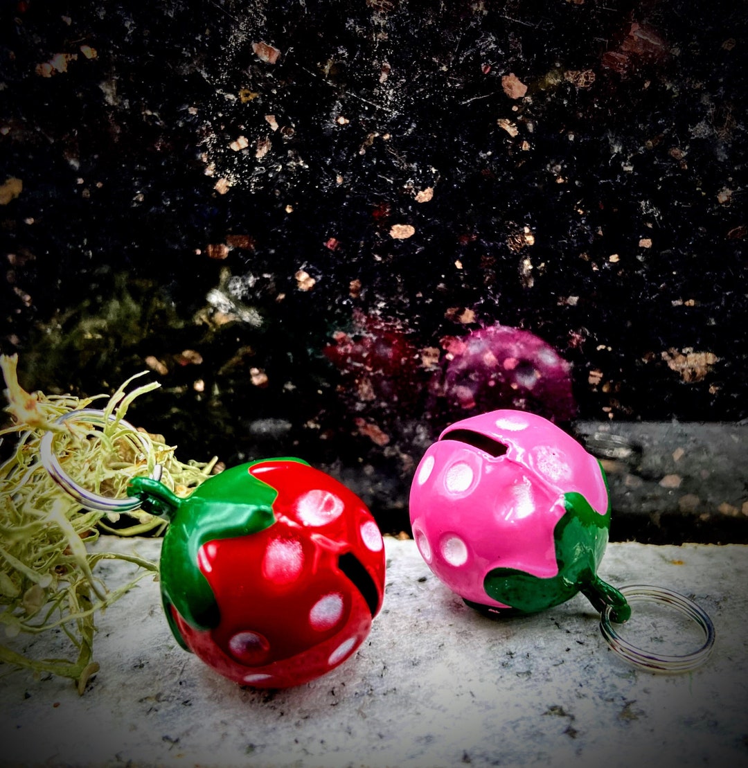 Strawberry Collar Bell, Enamel Bell, Cat Collar Bell, Puppy Bell, Pet ...