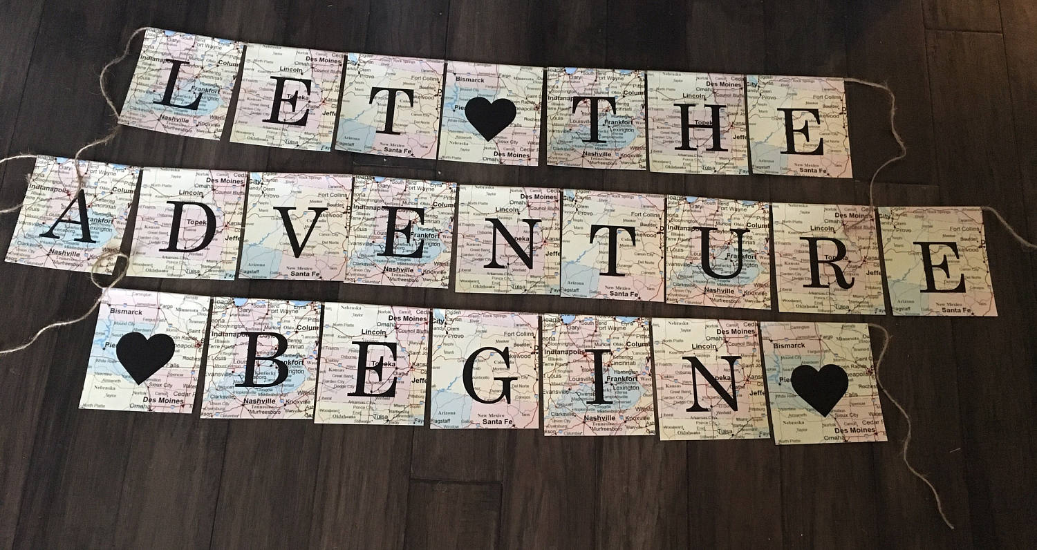 Let the Adventure Begin Banner Let the Adventure Begin Sign | Etsy