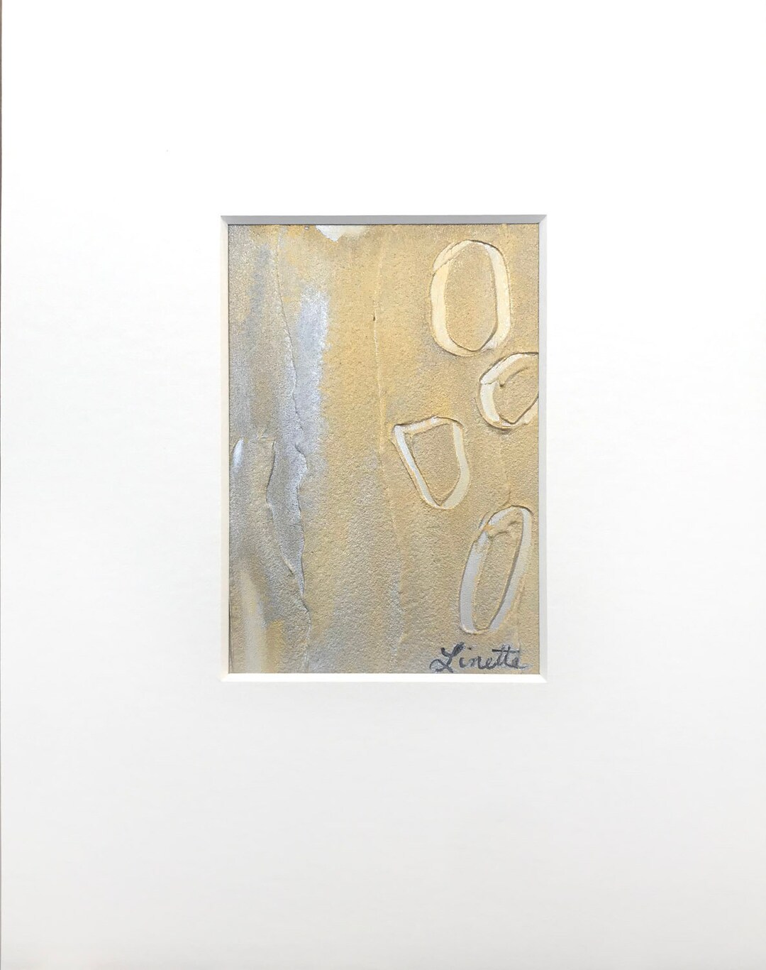 Textured Abstract Metallic Gold & Silver Plaster Painting - Original ...