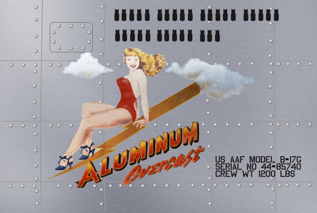 Aircraft Nose Art Panel B-17 Aluminum Overcast - Etsy