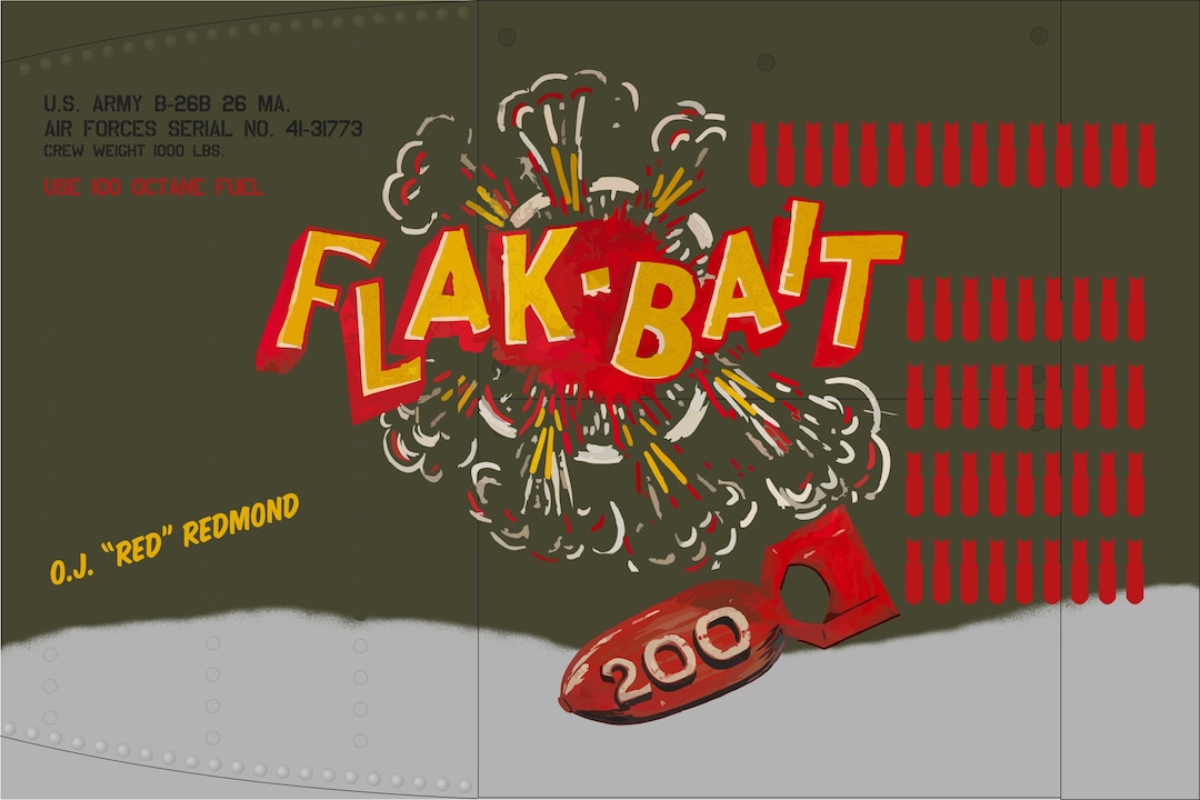 B-26 Aircraft Nose Art Panel Flak Bait - Etsy