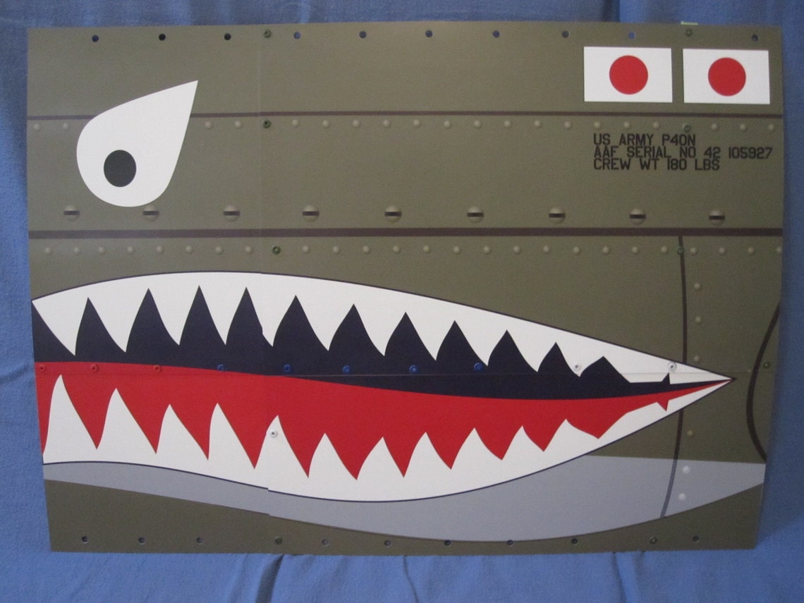 Aircraft Nose Art Large Panel P-40 Flying Tigers WWII - Etsy