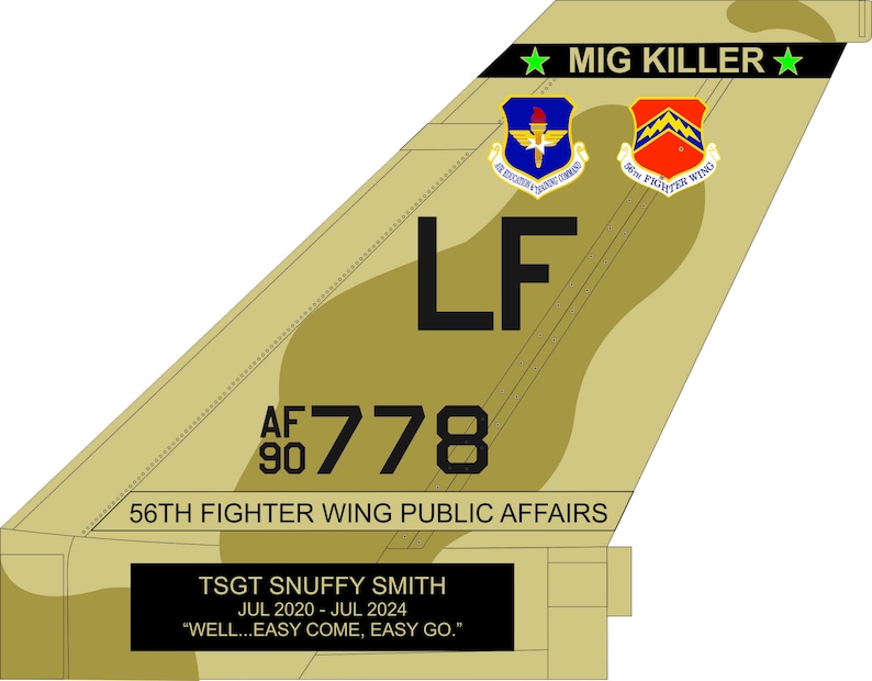 F-16 Luke AFB Aircraft Tail Flash Panel - Etsy