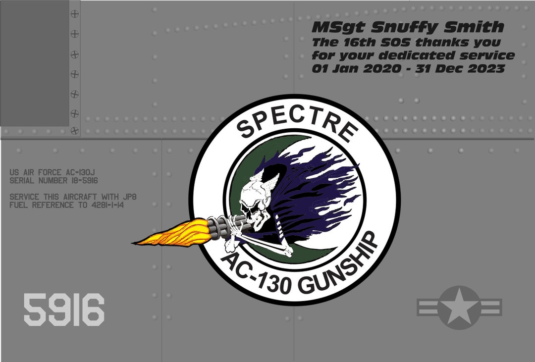 AC-130J Spectre Gunship 16SOS Aircraft Nose Art Panel - Etsy
