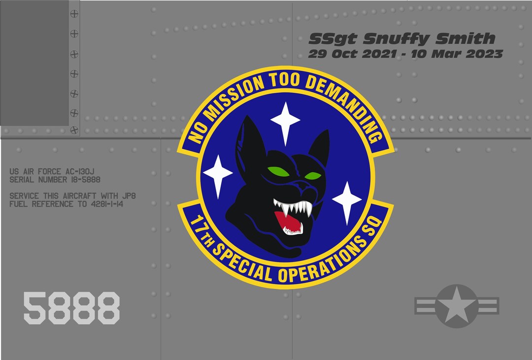 AC-130J 17SOS Ghostrider Gunship Aircraft Nose Art Panel - Etsy