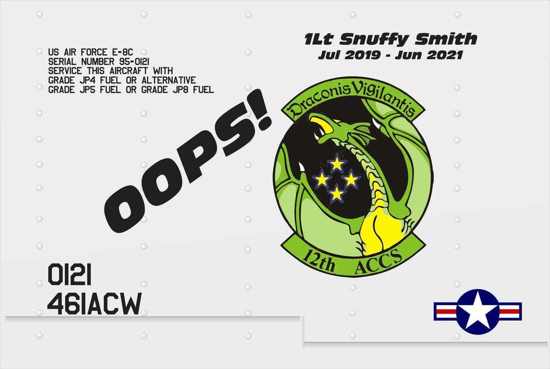 E-8C JSTARS Aircraft Nose Art Replacement Panel - Etsy