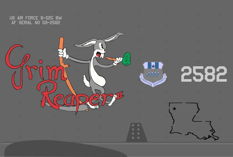 B-52 Aircraft Nose Art Panel Grim Reaper II 12x18 - Etsy