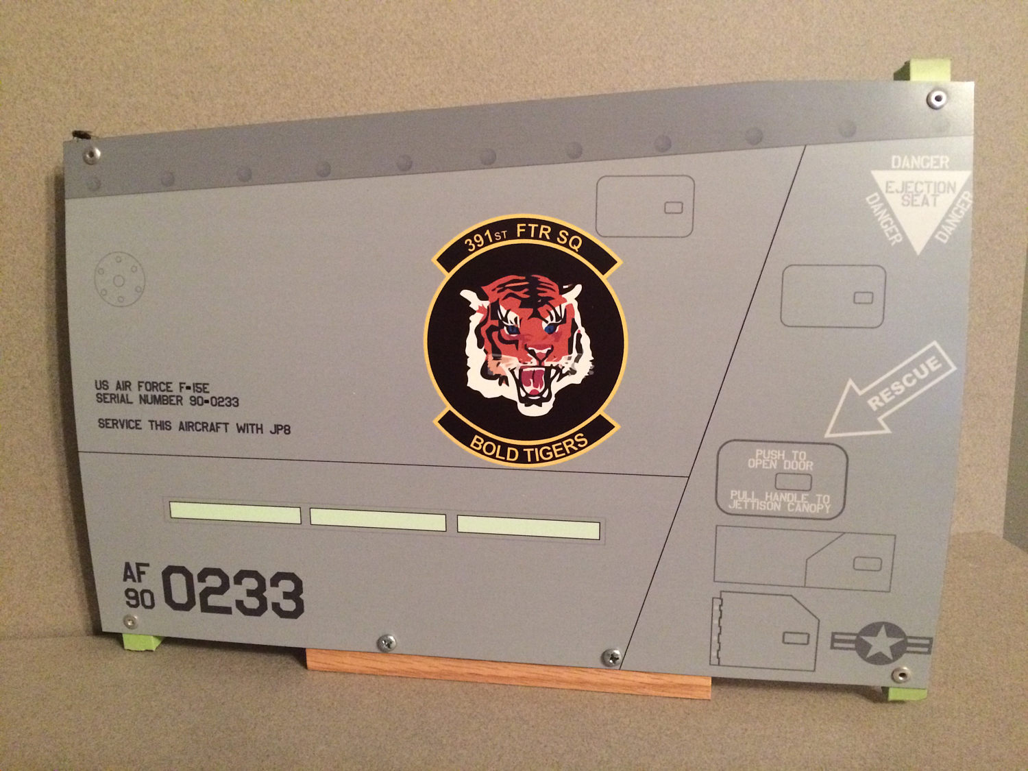 F-15 Strike Eagle Aircraft Nose Art Panel 391st Bold Tigers - Etsy