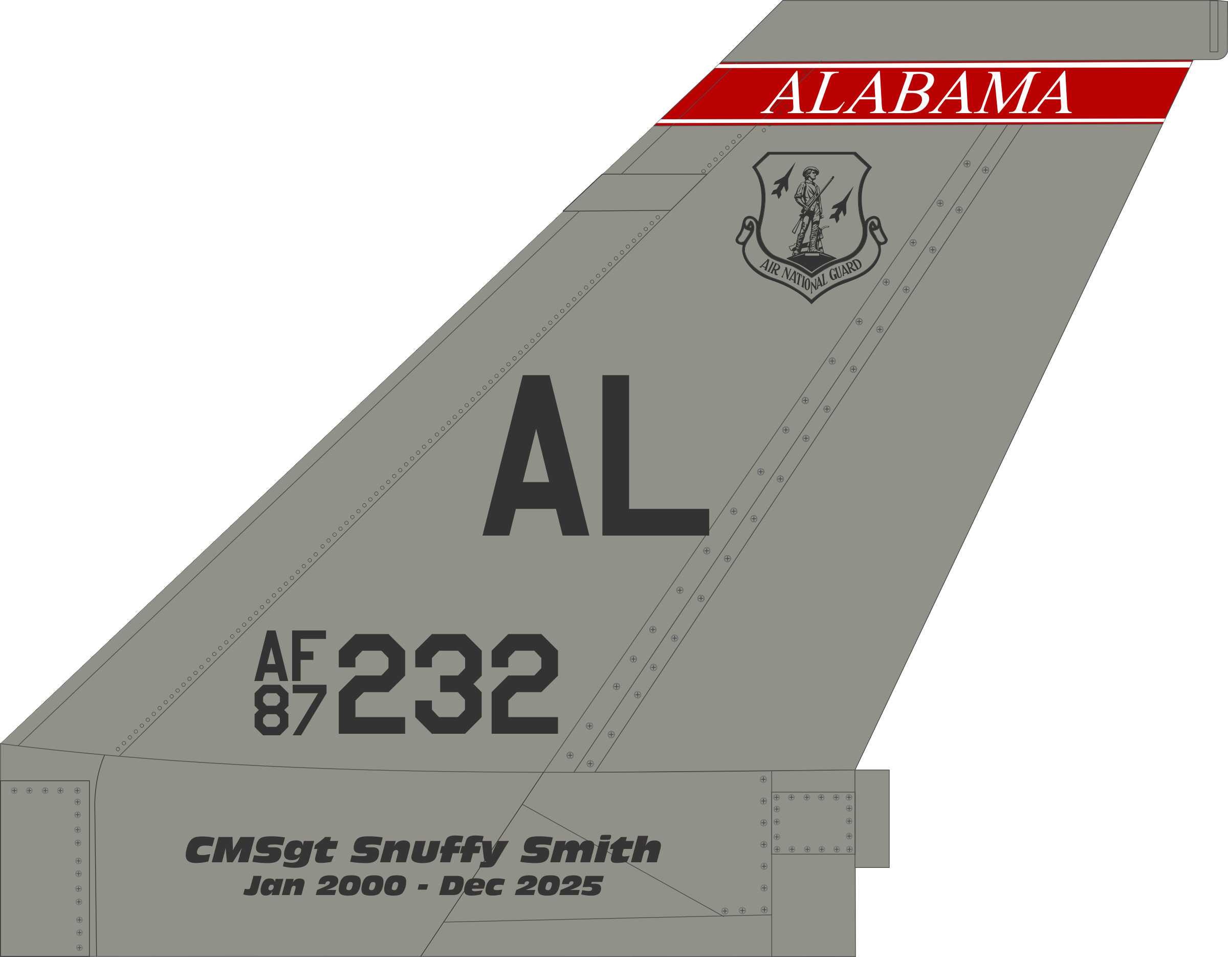 F-16 187FW 100FS Alabama AL ANG Aircraft Tail Flash Panel - Etsy