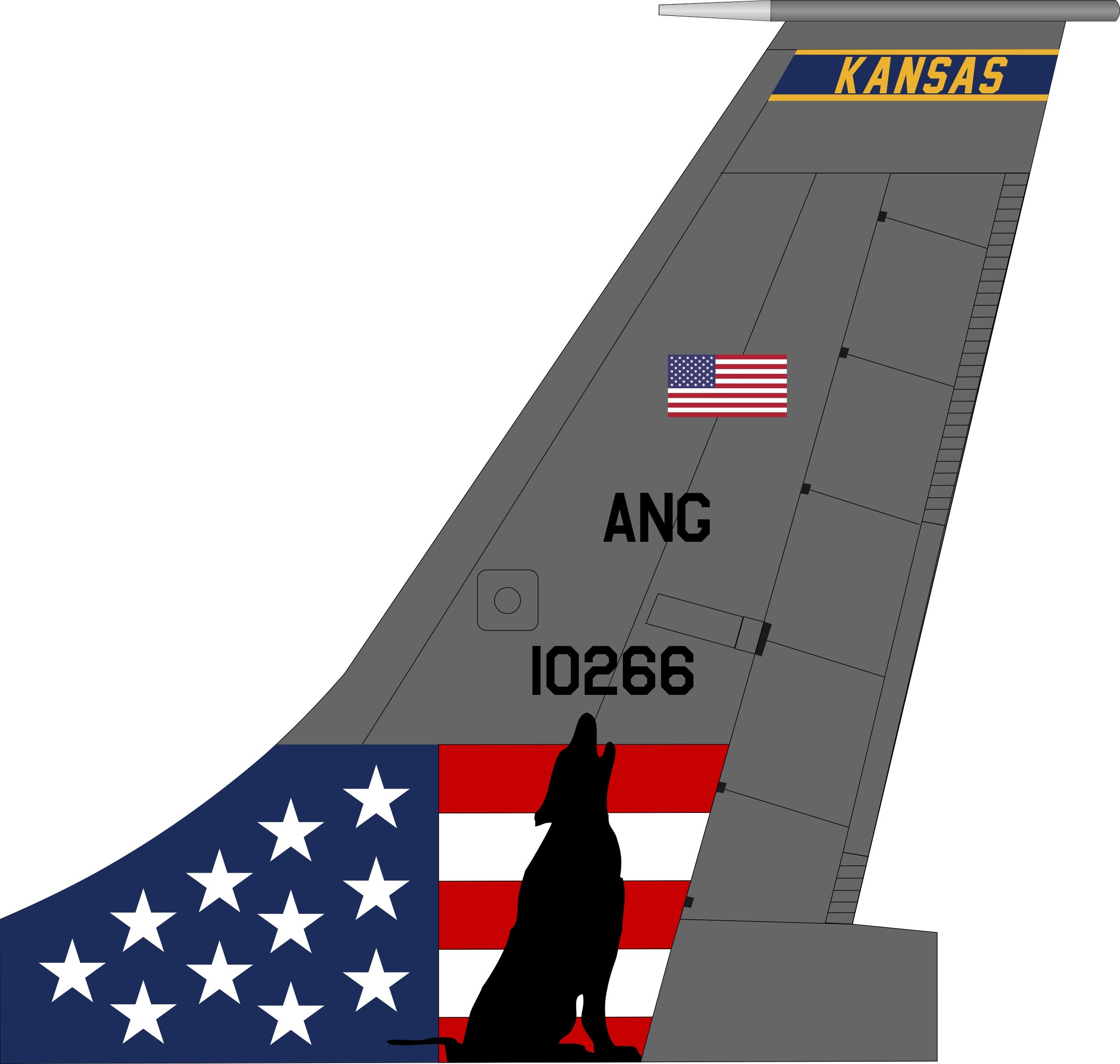 KC-135 Tanker Aircraft Tail Panel Kansas KS ANG - Etsy