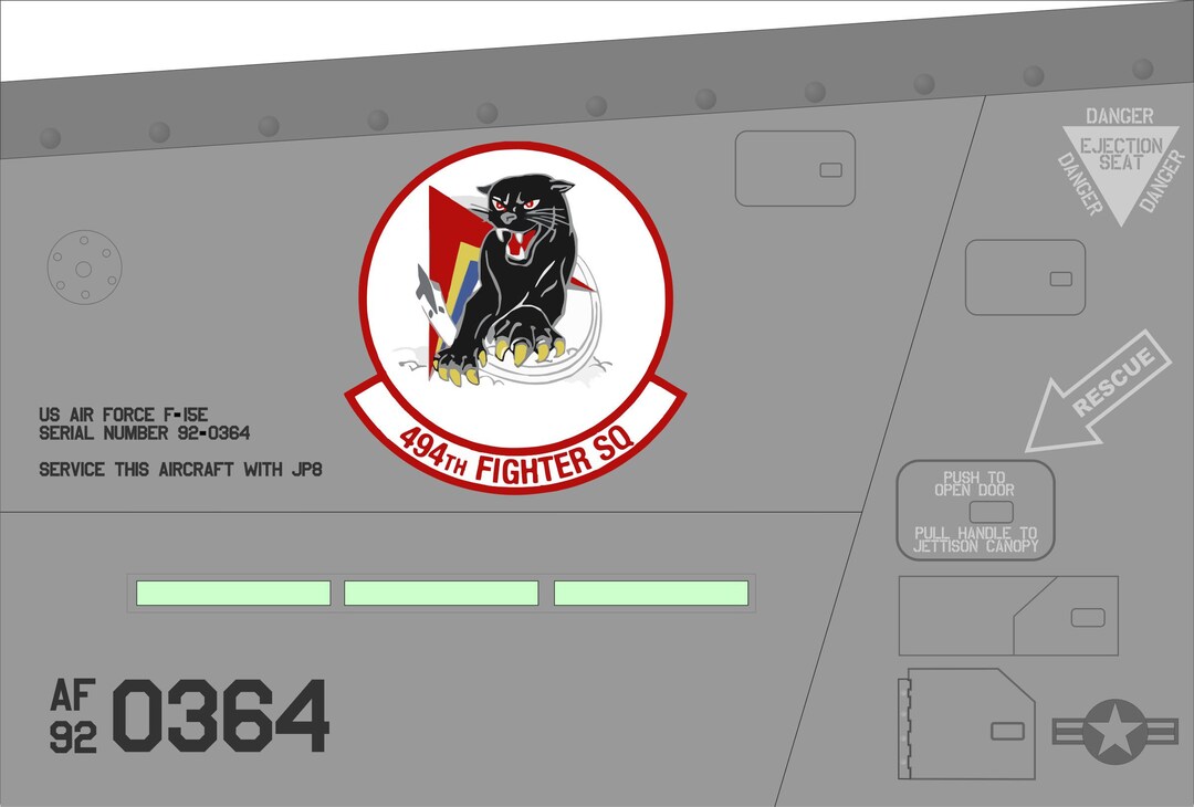 F-15 Strike Eagle Aircraft Nose Art Panel 494 Fighter Squadron - Etsy