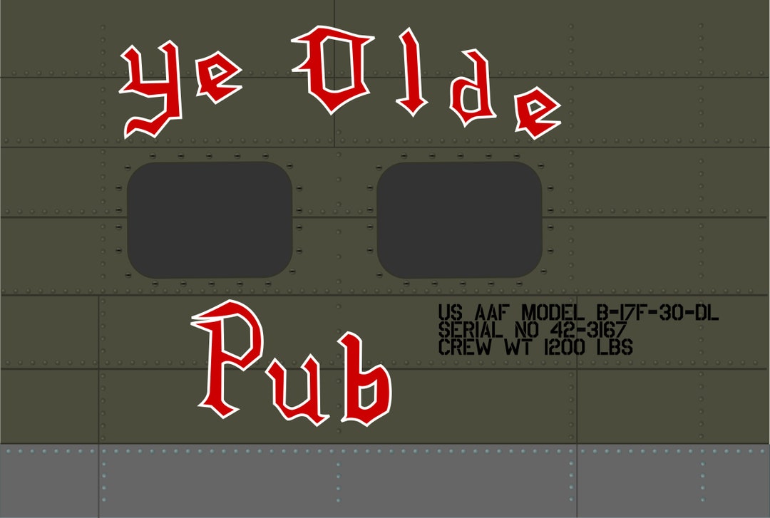 B-17 Aircraft Nose Art Panel Ye Olde Pub - Etsy
