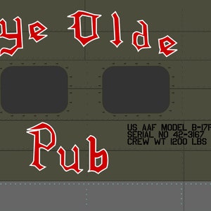 B-17 Aircraft Nose Art Panel Ye Olde Pub - Etsy