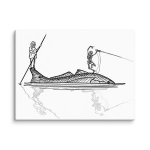 Jerry Poling A Redfish Canvas Art Print, Fish Wall Art, Coastal ...