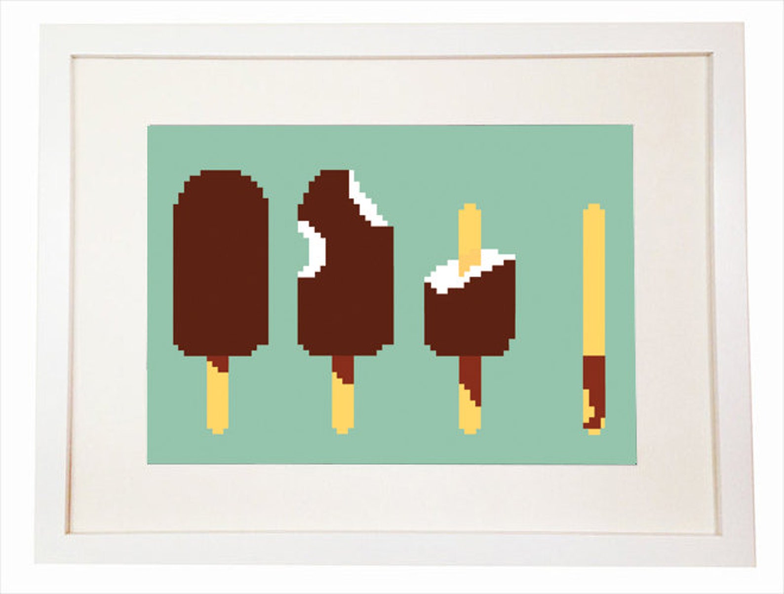 Geek Ice Cream 8 Bit Art Nerdy Video Game Minecraft Art Print - Etsy