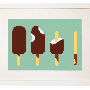 Geek Ice Cream 8 Bit Art Nerdy Video Game Minecraft Art Print - Etsy