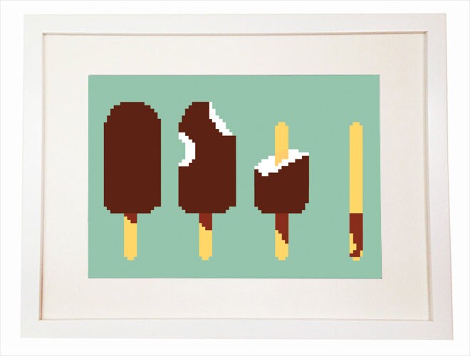 Geek Ice Cream 8 Bit Art Nerdy Video Game Minecraft Art Print - Etsy