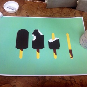Geek Ice Cream 8 Bit Art Nerdy Video Game Minecraft Art Print - Etsy