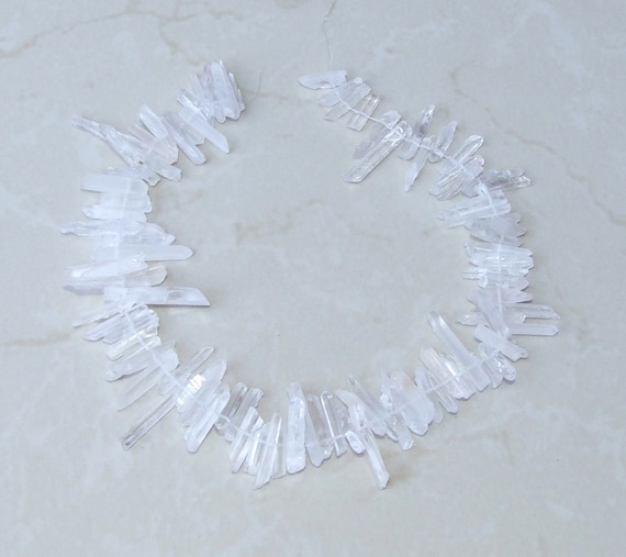 Thin Clear Raw Rough Quartz, Full Strand, Raw Quartz Crystals Points ...