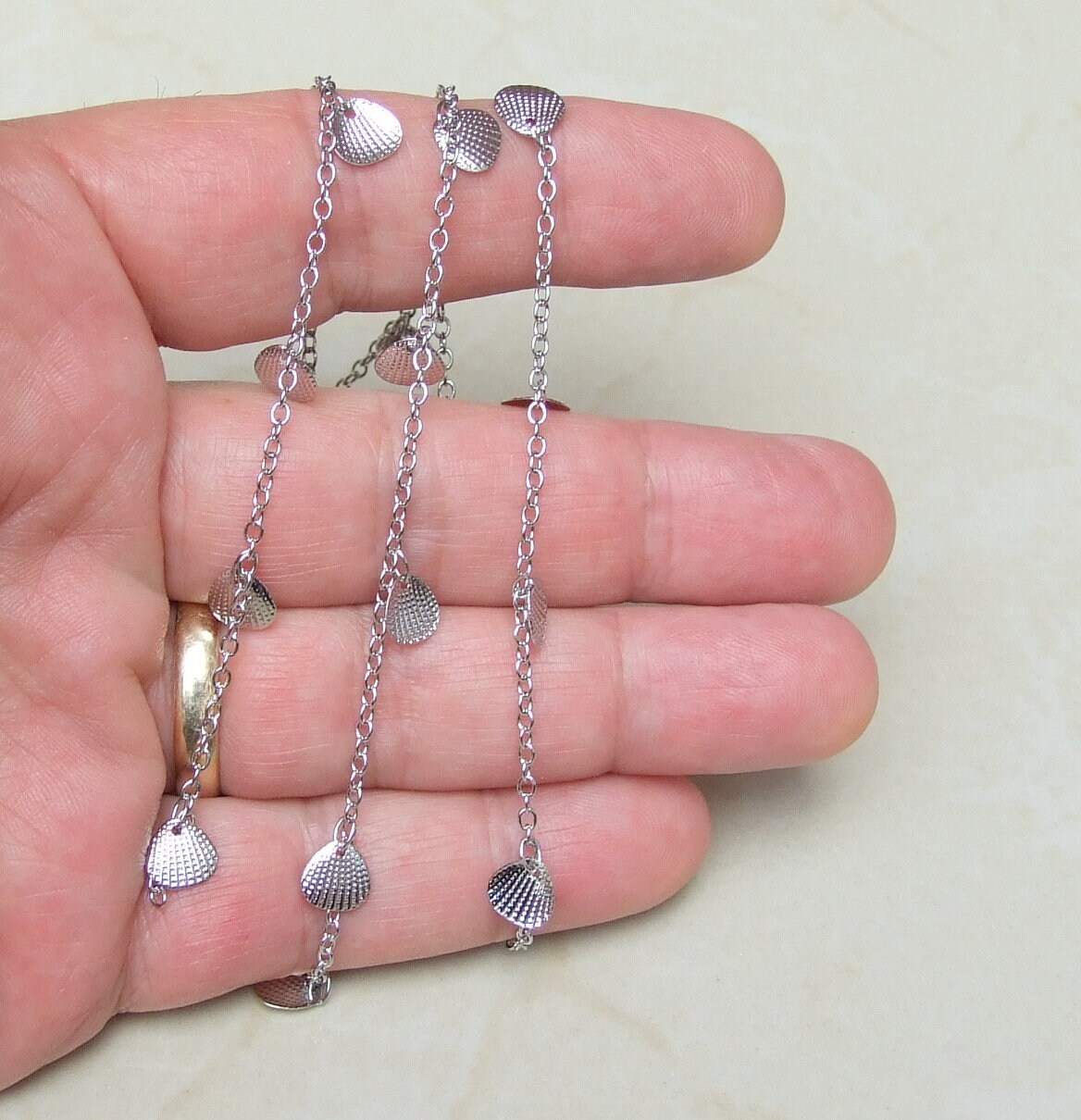 Silver Plated Shell Shaped Chain Necklace Chain Bulk Chain - Etsy Norway