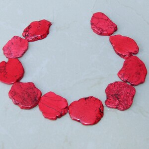 Red Magnesite Beads, Magnesite Nuggets Beads Slabs, Howlite Beads, Slab ...