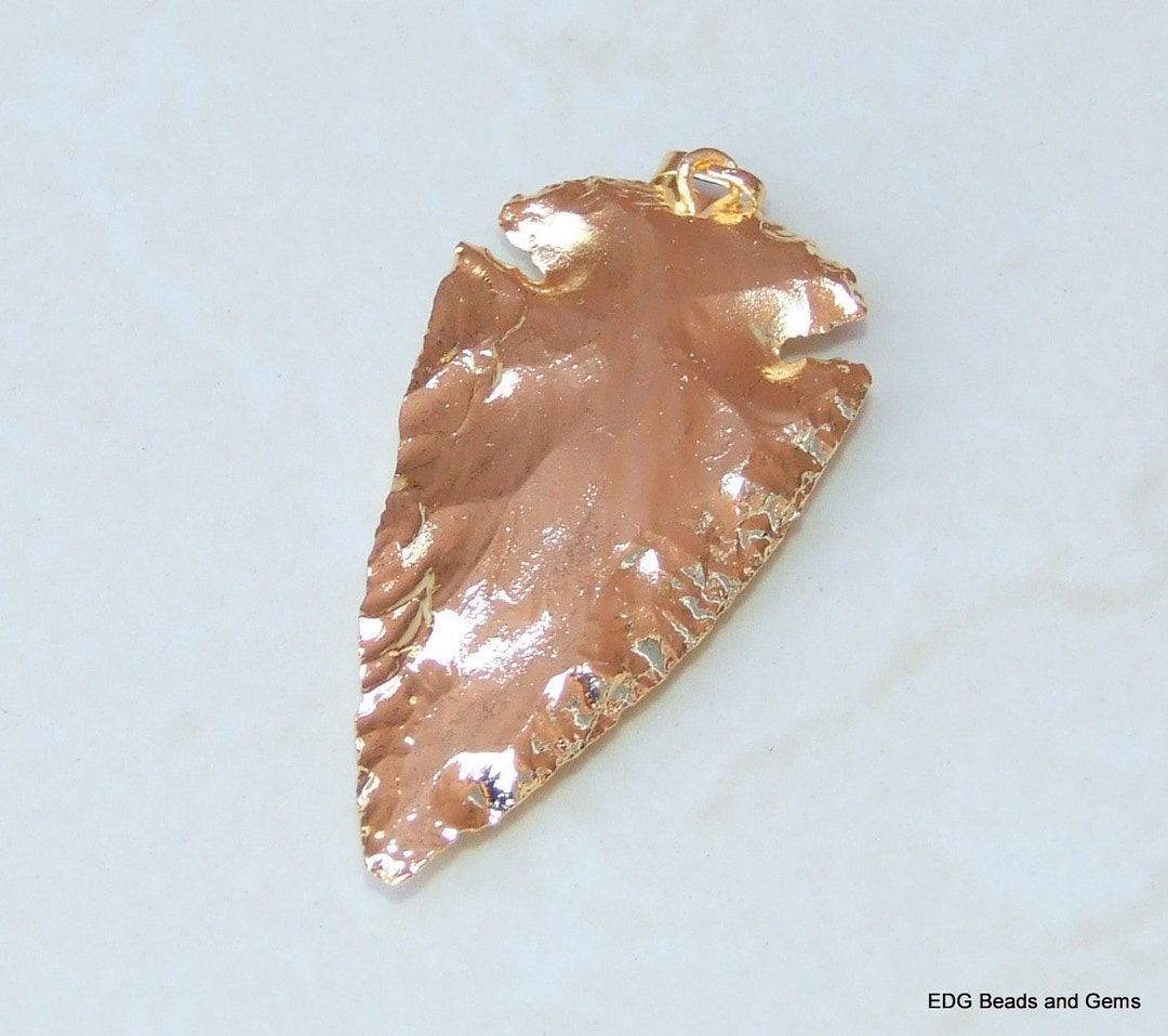 Gold Jasper Arrowhead Pendant. Gold Arrow Pendant - Gemstone Pendant ...