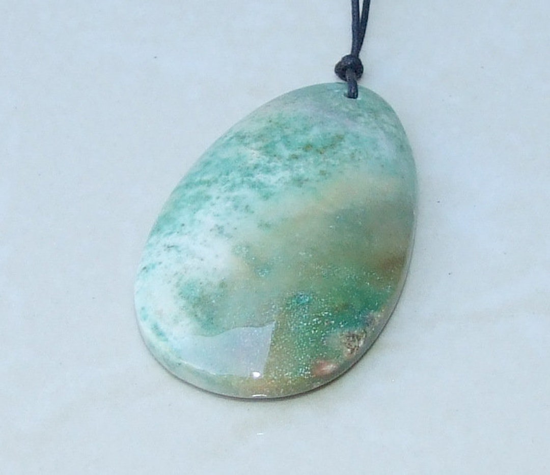 Fossil Coral Agate Pendant, Natural Stone Pendant, Druzy Pendant ...