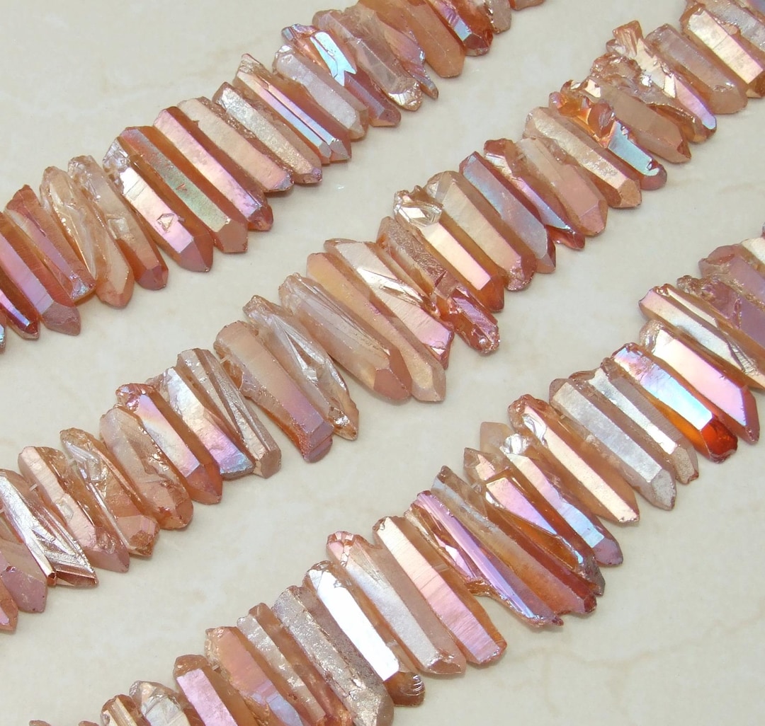 Thick Orange Peach Titanium Angel Aura Quartz Point, Titanium Quartz ...