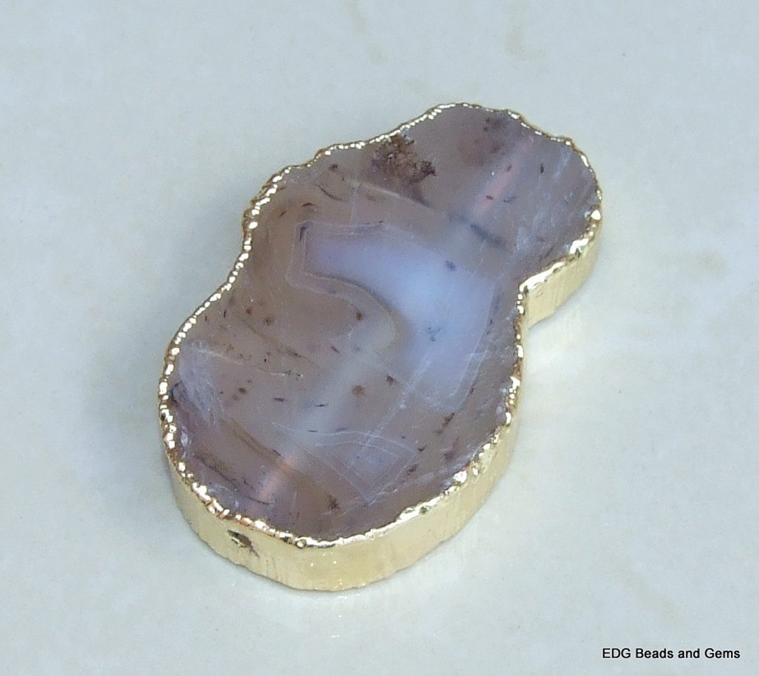 Natural Agate Slab Bead Irregular Shape Druzy Agate Pendant Center ...