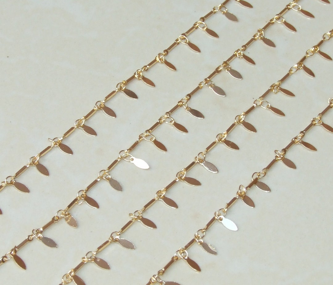 Gold Plated Teardrop Chain, Drop Chain, Gold Chain Wholesale, Bar Link ...