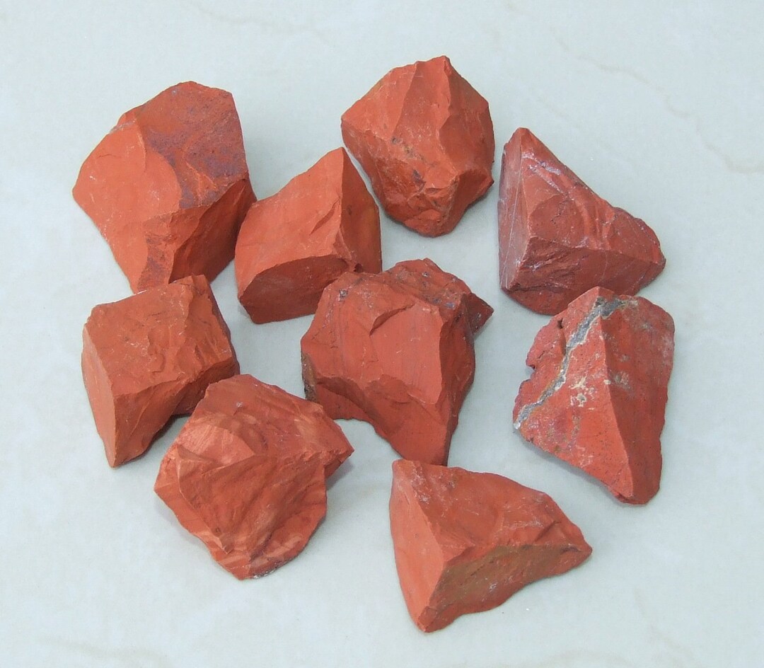 Two Large Raw Red Jasper Gemstone Chunks, Undrilled Rough Natural ...