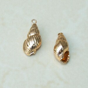 Gold Plated Sea Shell - Natural Sea Shell - Spiral Shell Pendant ...