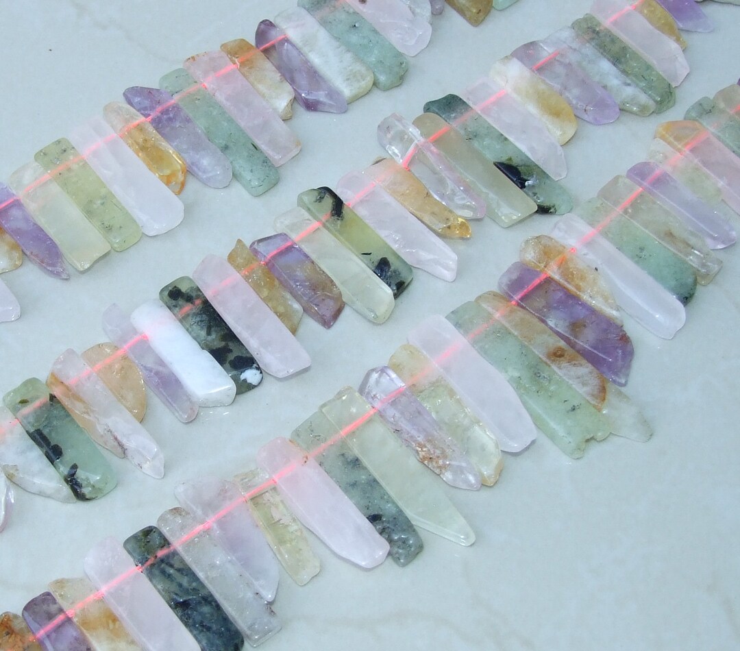 Multi-colored Quartz Slice, Polished Slice, Quartz Beads, Quartz ...