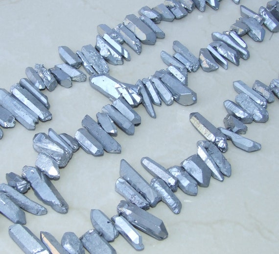 Silver Titanium Quartz Cluster Point Titanium Quartz Points - Etsy