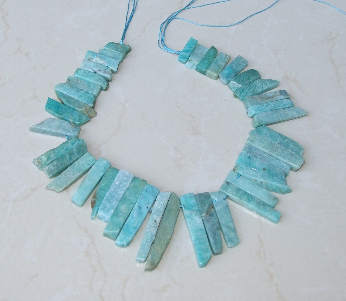 Amazonite Slice Graduated Amazonite Amazonite Bead Pendant - Etsy