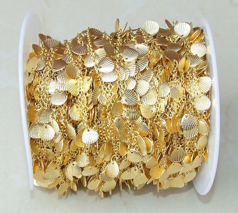 Gold Plated Shell Shaped Chain, Necklace Chain, Bulk Chain, Jewelry ...
