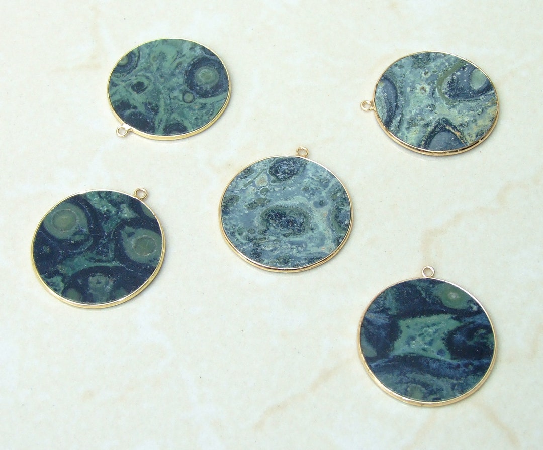 Kambaba Jasper Fossilized Algae Pendant, Gemstone Pendant, Slice, Thin ...