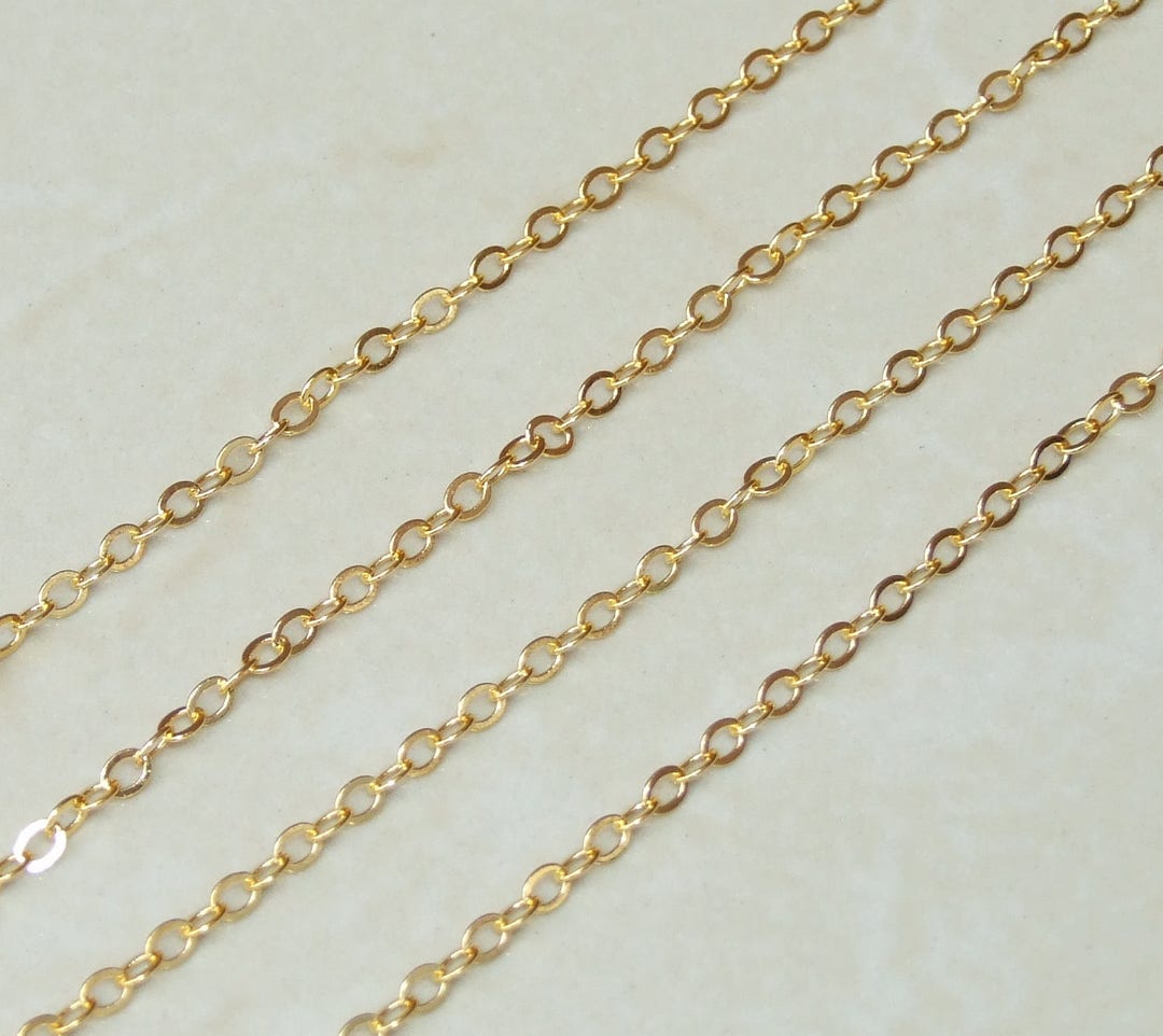 Oval Link Cable Chain, Flat Cable Chain, Jewelry Chain, Necklace Chain ...