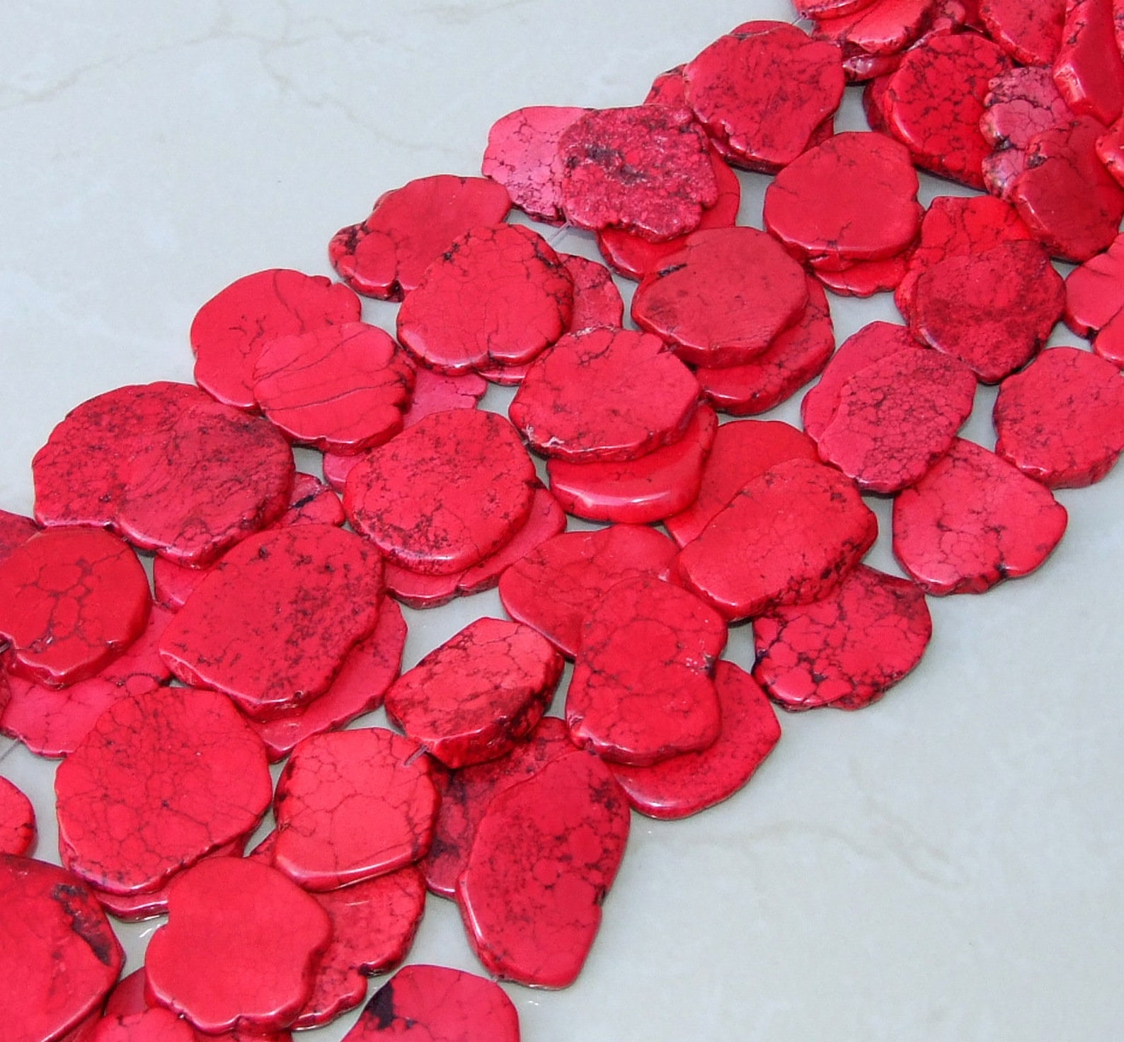 Red Magnesite Beads Magnesite Nuggets Beads Slabs Howlite - Etsy