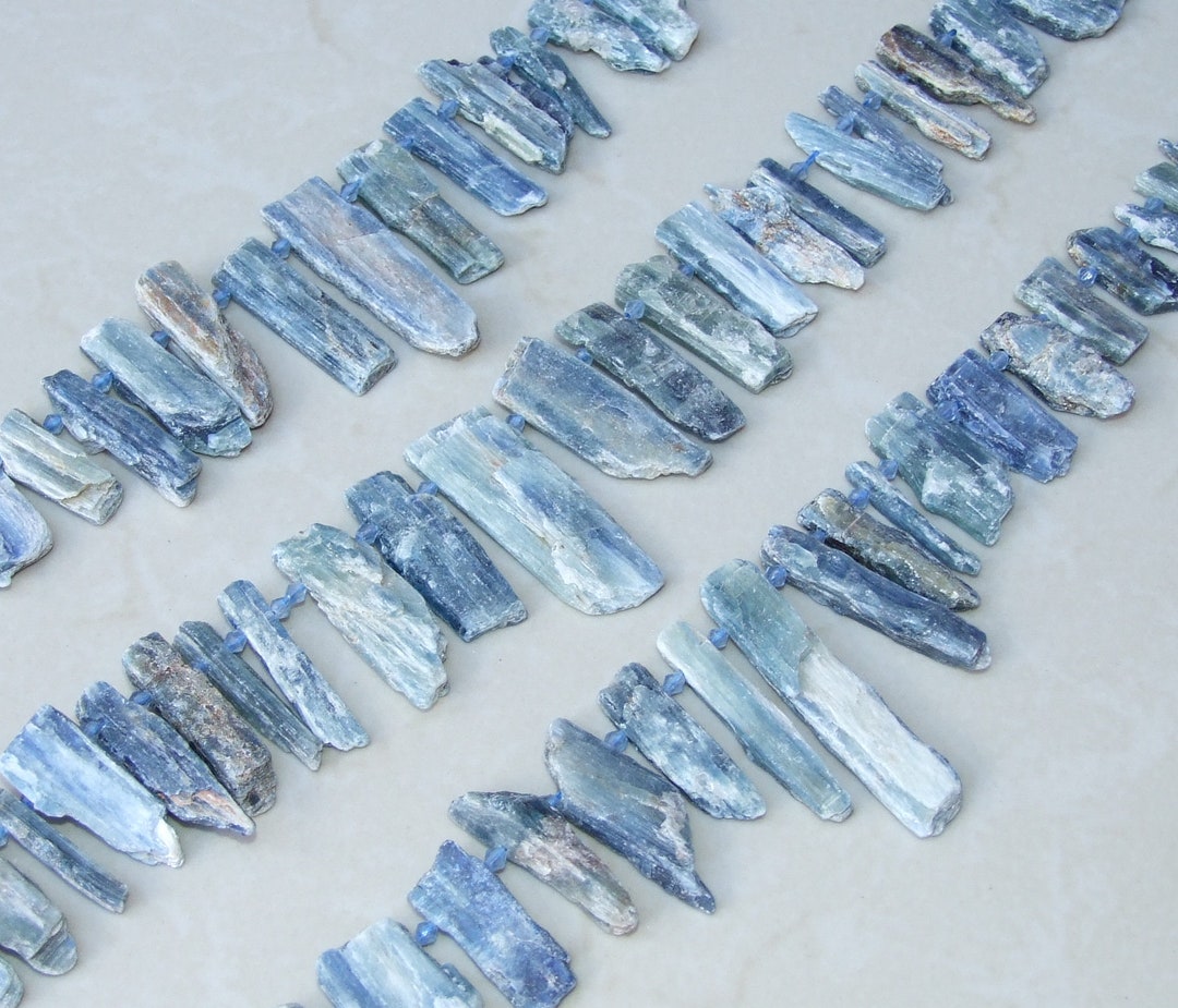 Blue Gray Kyanite Slice Beads, Natural Kyanite Slice, Kyanite Pendants ...
