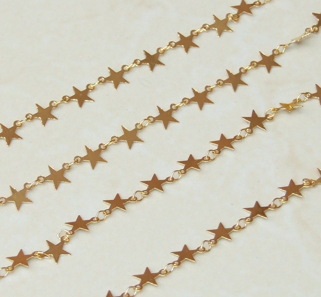 Gold Plated Jewelry Making 6.5mm X .3mm Body Belly STAR Shaped NECKLACE ...