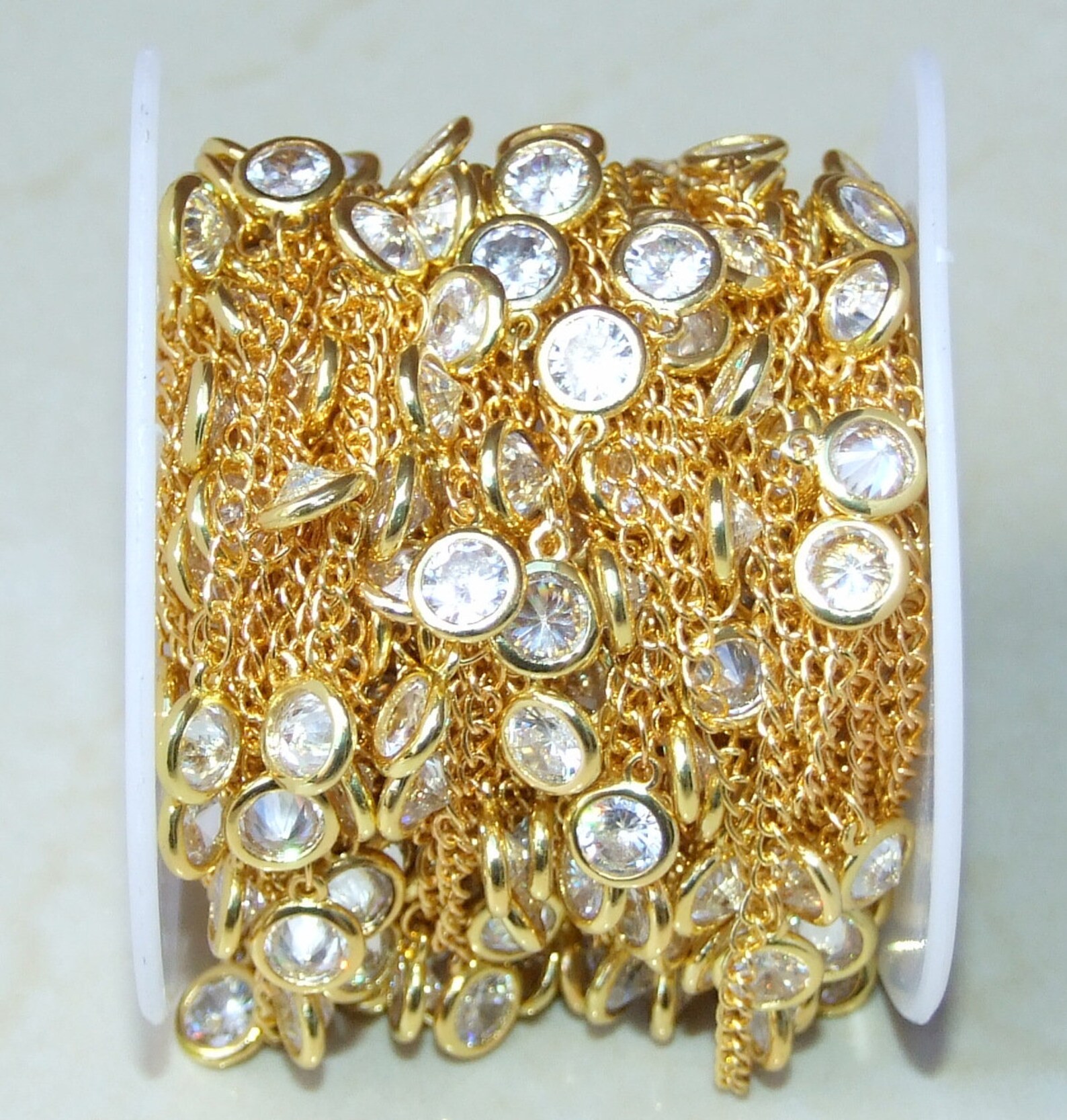 CZ Crystal Rosary Drop Chain by the Foot Rosary Chain With - Etsy