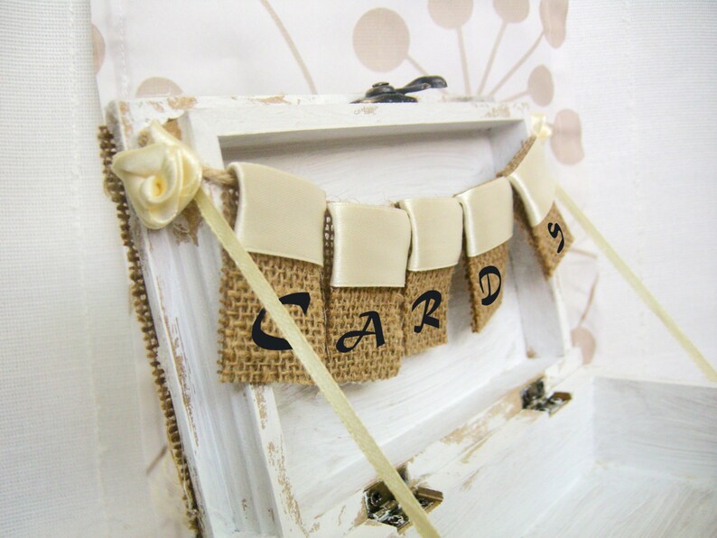 Rustic Card Box Wedding Card Holder With Burlap and Lace | Etsy