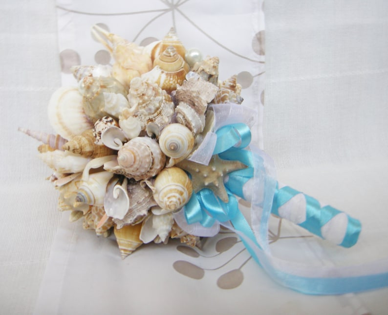 Sea Shell Bouquet, Bridal Bouquet Sea, Bridesmaid Bouquet, Beach ...