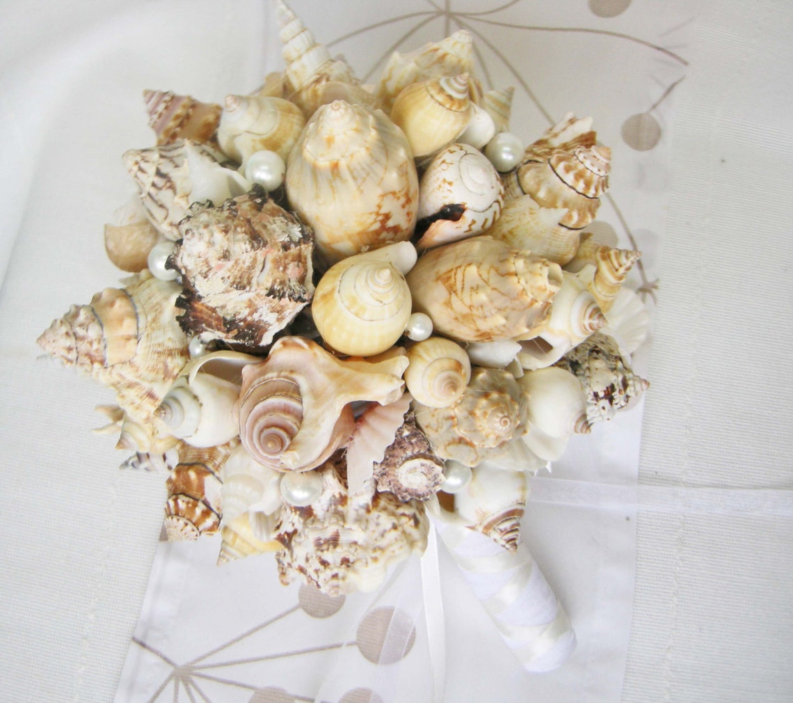 Sea Shell Bouquet, Bridal Bouquet Sea, Bridesmaid Bouquet, Beach ...