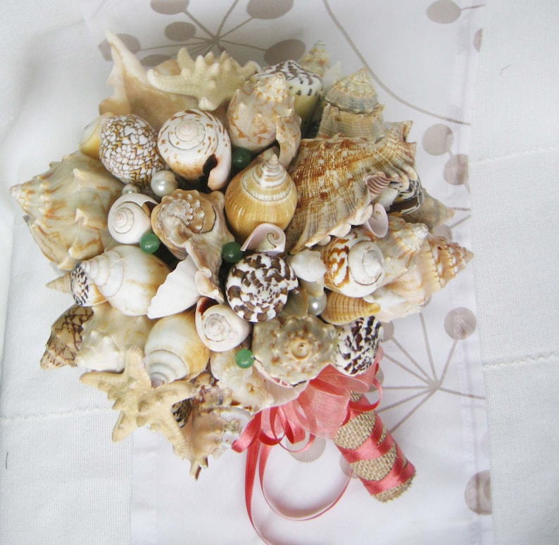 Sea Shell Bouquet, Bridal Bouquet Sea, Bridesmaid Bouquet, Beach ...